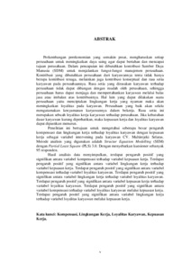 PENGARUH KOMPENSASI DAN LINGKUNGAN KERJA TERHADAP LOYALITAS KARYAWAN DENGAN KEPUASAN KERJA ...